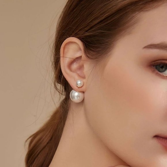 Accessories | New Double Sided Pearl Ball Stud Earrings Multiple Colors ...